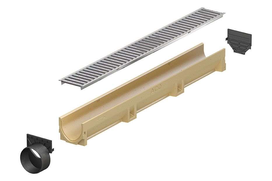 Wie schließe ich die ACO Self® Rinne an - Systemaufbau